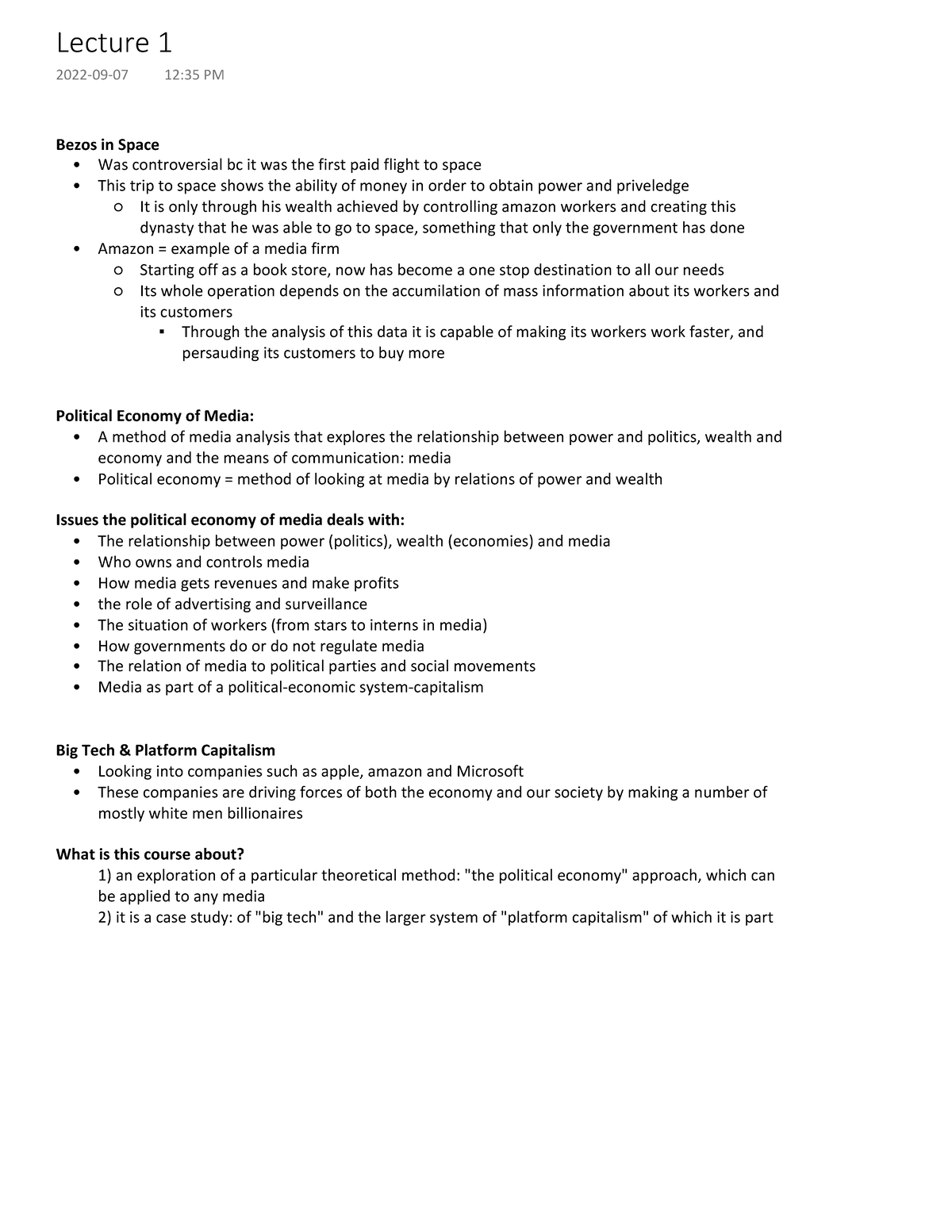 Lecture 1 - Mit 2500 - Bezos in Space - Was controversial bc it was the ...