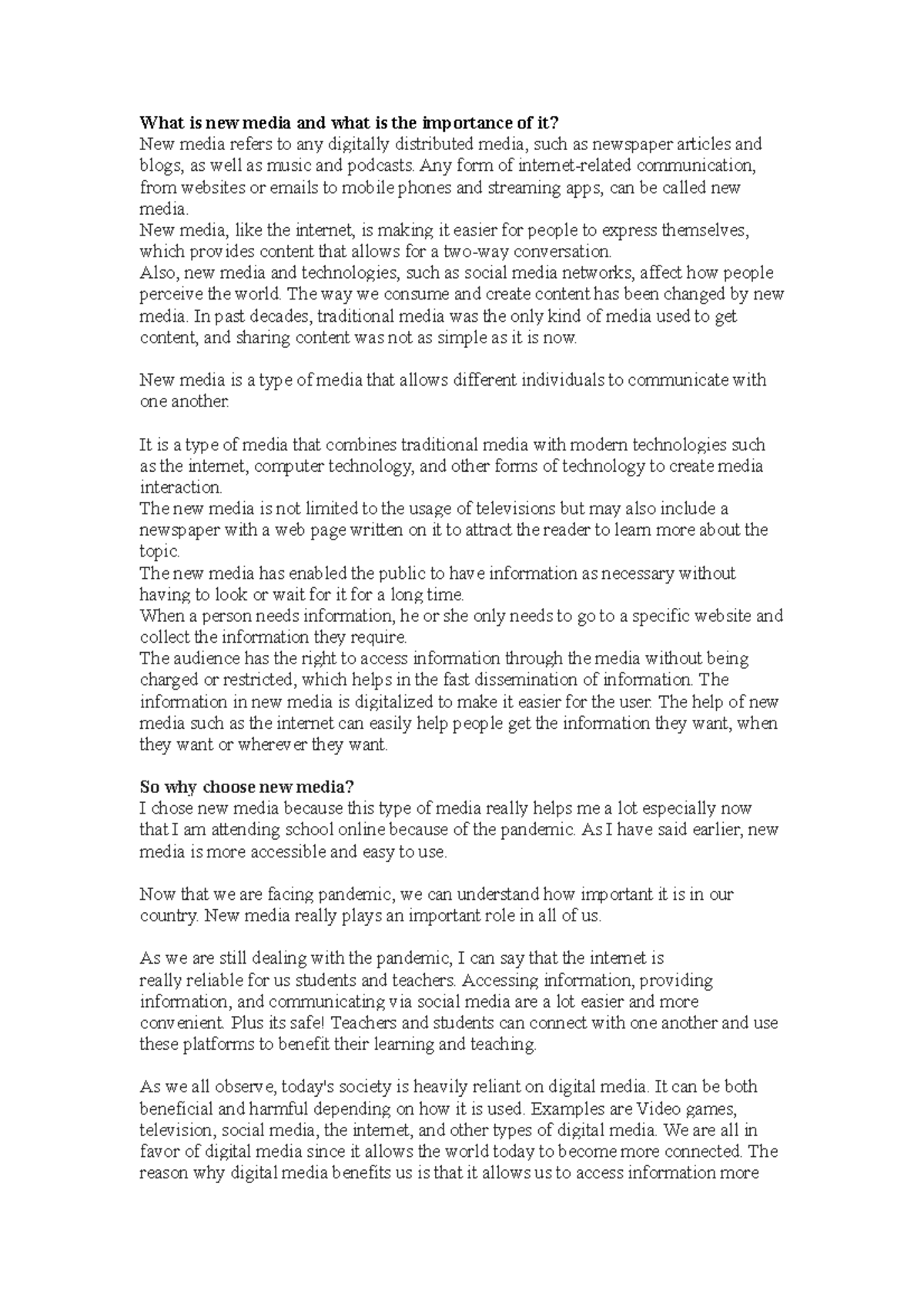 MIL - This is all about the new media and the importance of it. - What ...