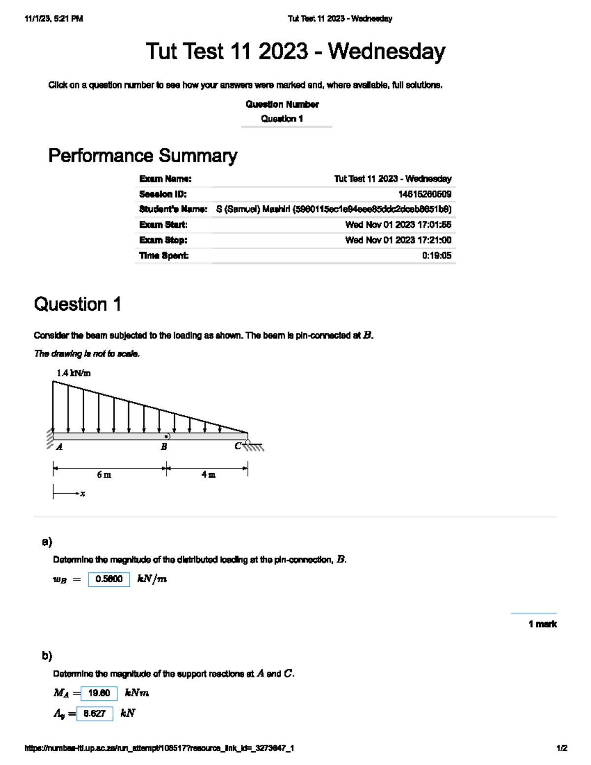 Tut Test 11 - Wed - Tut - 5:21 PM Tut Test 11 2023 Wednesday Tut Test ...