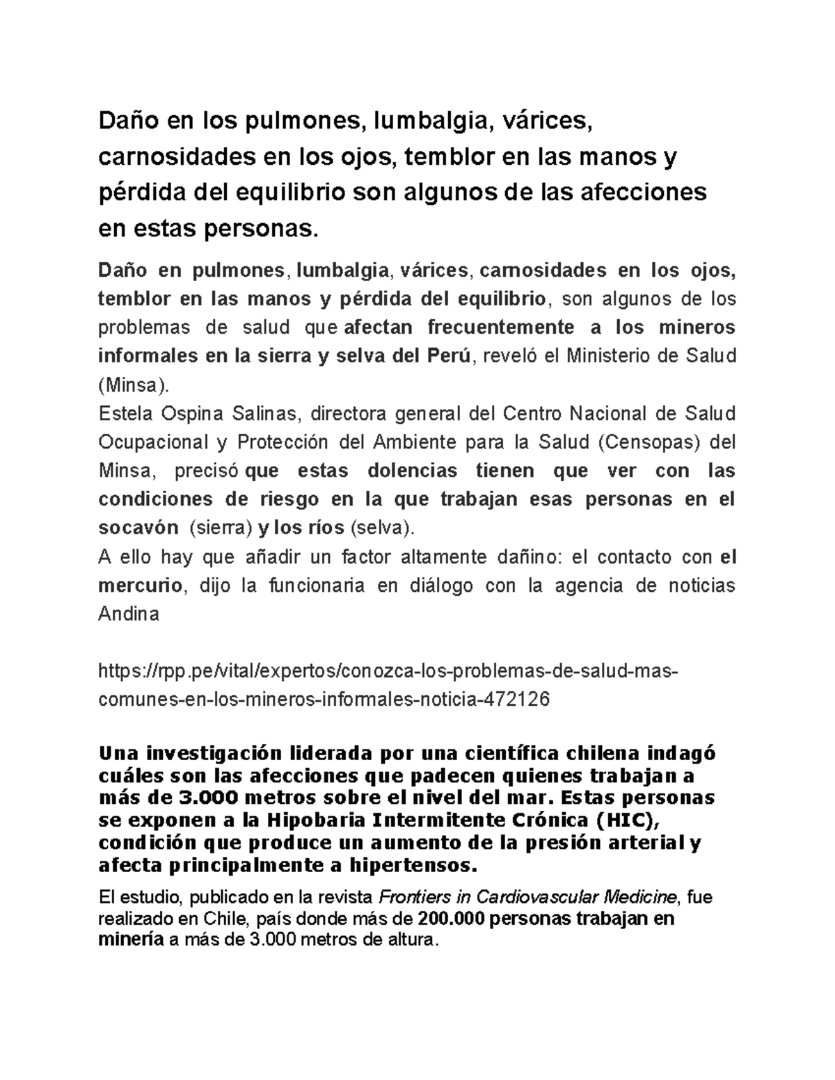 Daño en los pulmones - Daño en los pulmones, lumbalgia, várices ...