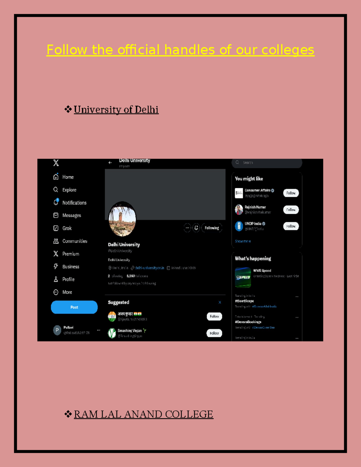 Follow the official handles of our colleges - Follow the official ...