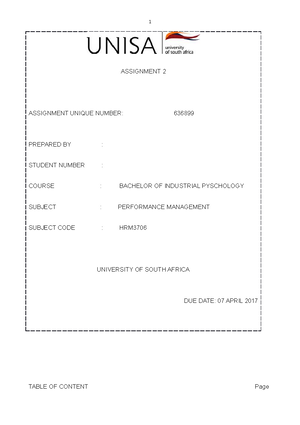 IOP3701 Assessment 1 Answers - UNISA Study Unit: IOP February 2023 ...