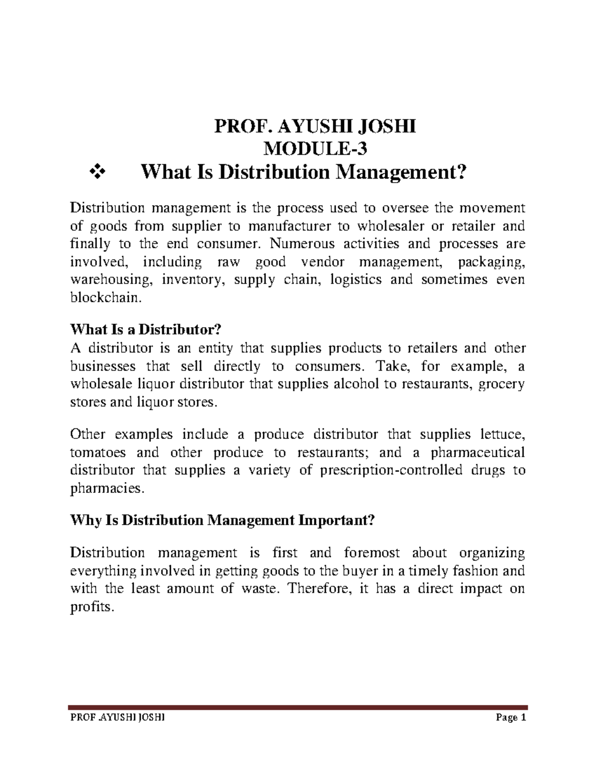 SDM Module 3 PDF - The name - PROF. AYUSHI JOSHI MODULE- What Is ...