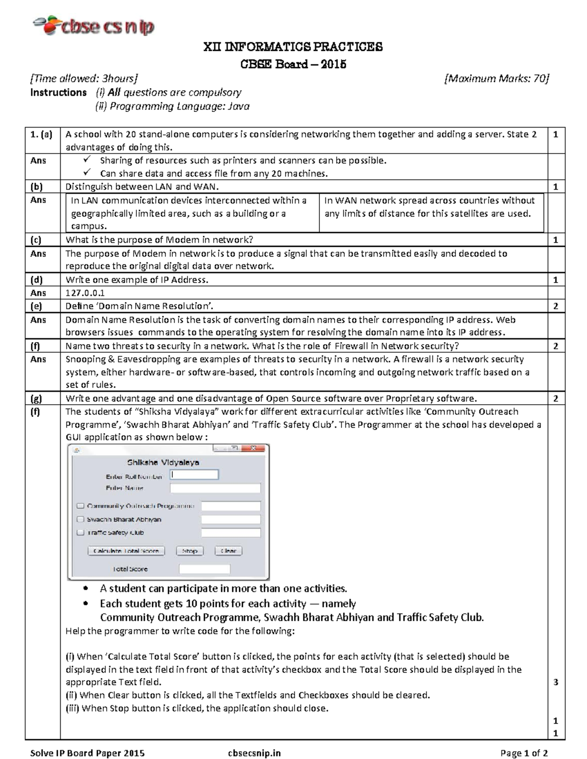 2015 XII IP solved question paper - Solve IP Board Paper 2015 cbsecsnip ...