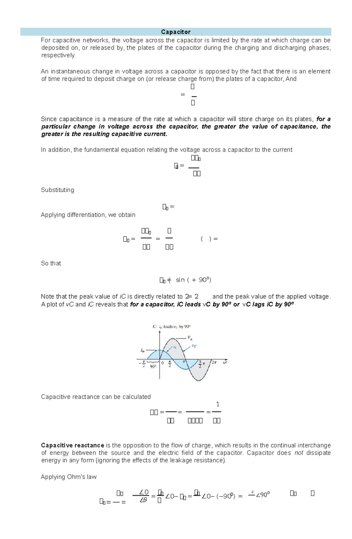 Capacitor - Capacitor For capacitive networks, the voltage across the ...