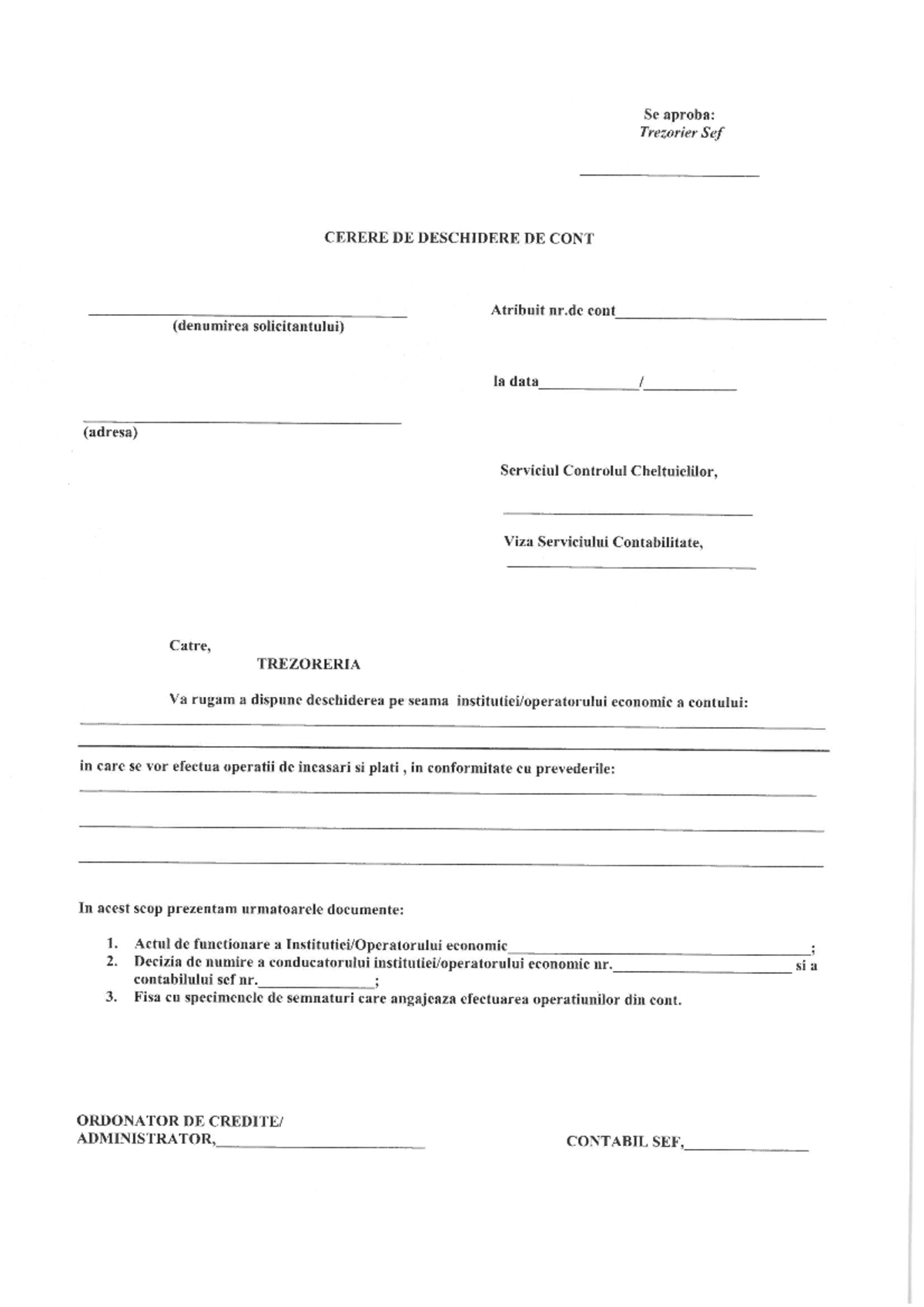 Cerere deschidere cont - Curs Dr Civil.Dr Reale - Studocu