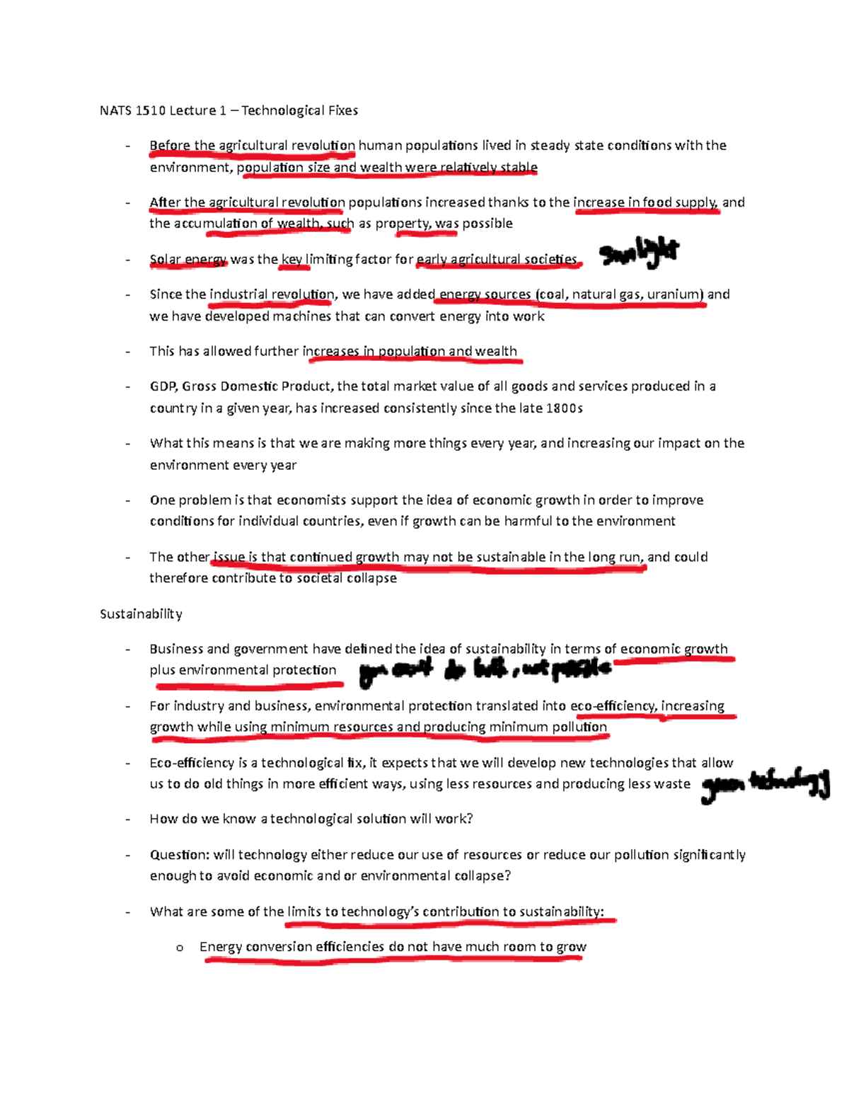 Lecture 1 - Huesemann - NATS 1510 Lecture 1 – Technological Fixes ...