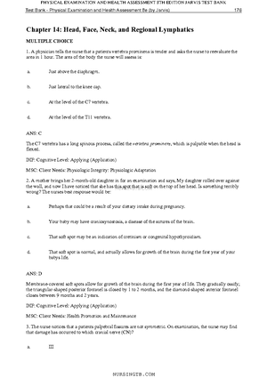EXAM 1 Health Assessment - EXAM 1 HEALTH ASSESSMENT CHAPTERS 1- CHAPTER ...