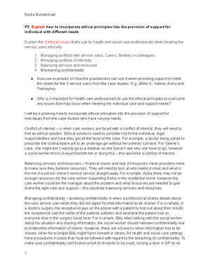 Unit 12 - Case Studies - Health and Social care: Unit 12: Supporting ...