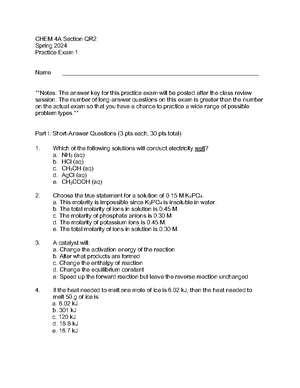 Equation-Sheet - Equation sheets - Equation Sheet 1. k = Ae-Ea/RT 2. ln ...