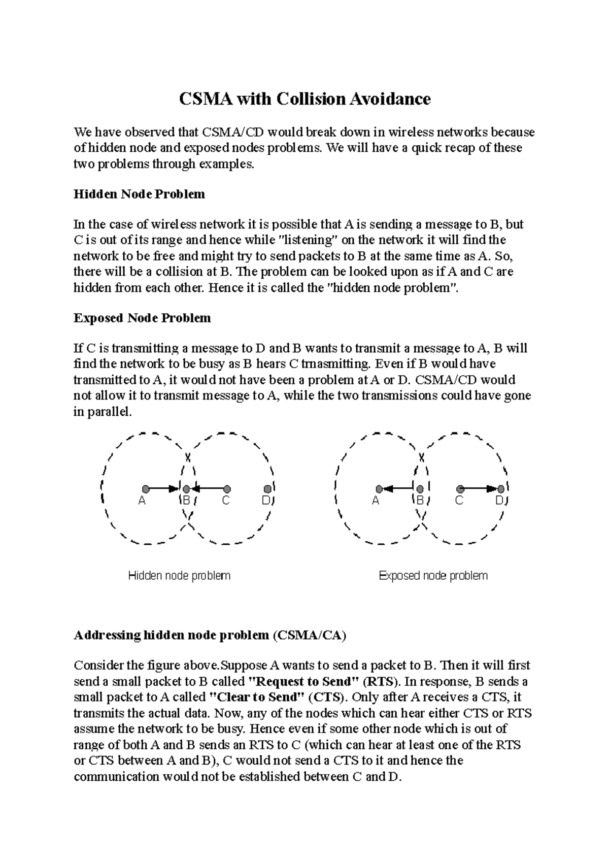 Csma With Collision Avoidance We Will Have A Quick Recap Of These Two Problems Through