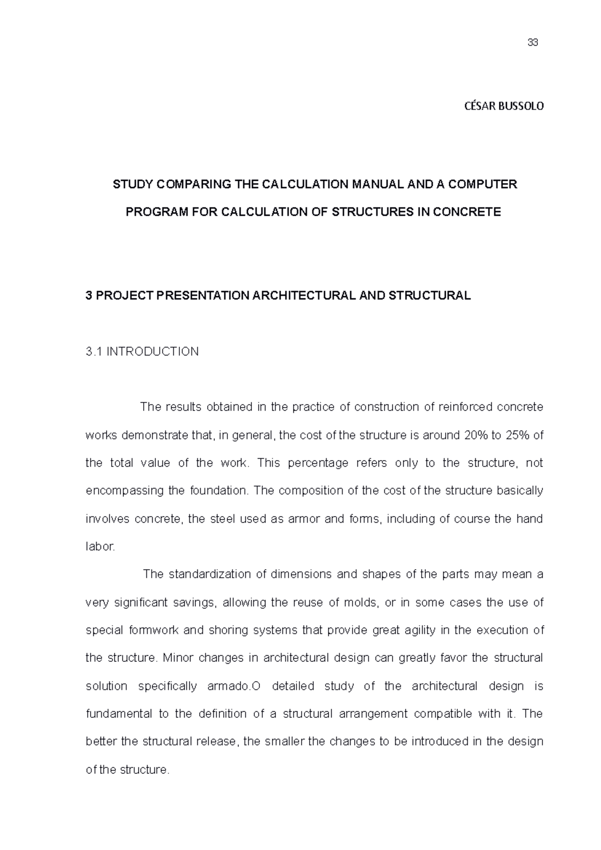 Study Comparing THE Calculation Manual AND A Computer Program FOR ...