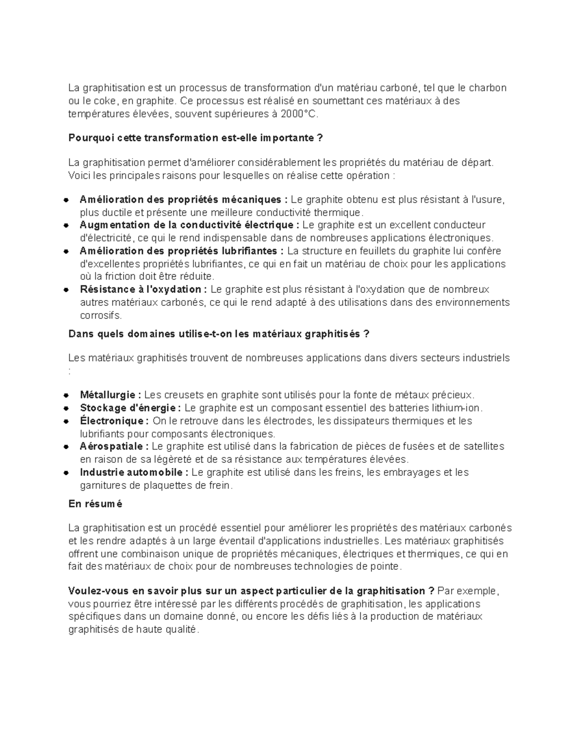 Pourquoi on fait la graphitisation-1 - La graphitisation est un ...