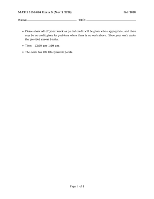 Math 1050 Lecture Notes Class 23 - Systems of Linear Equations ...