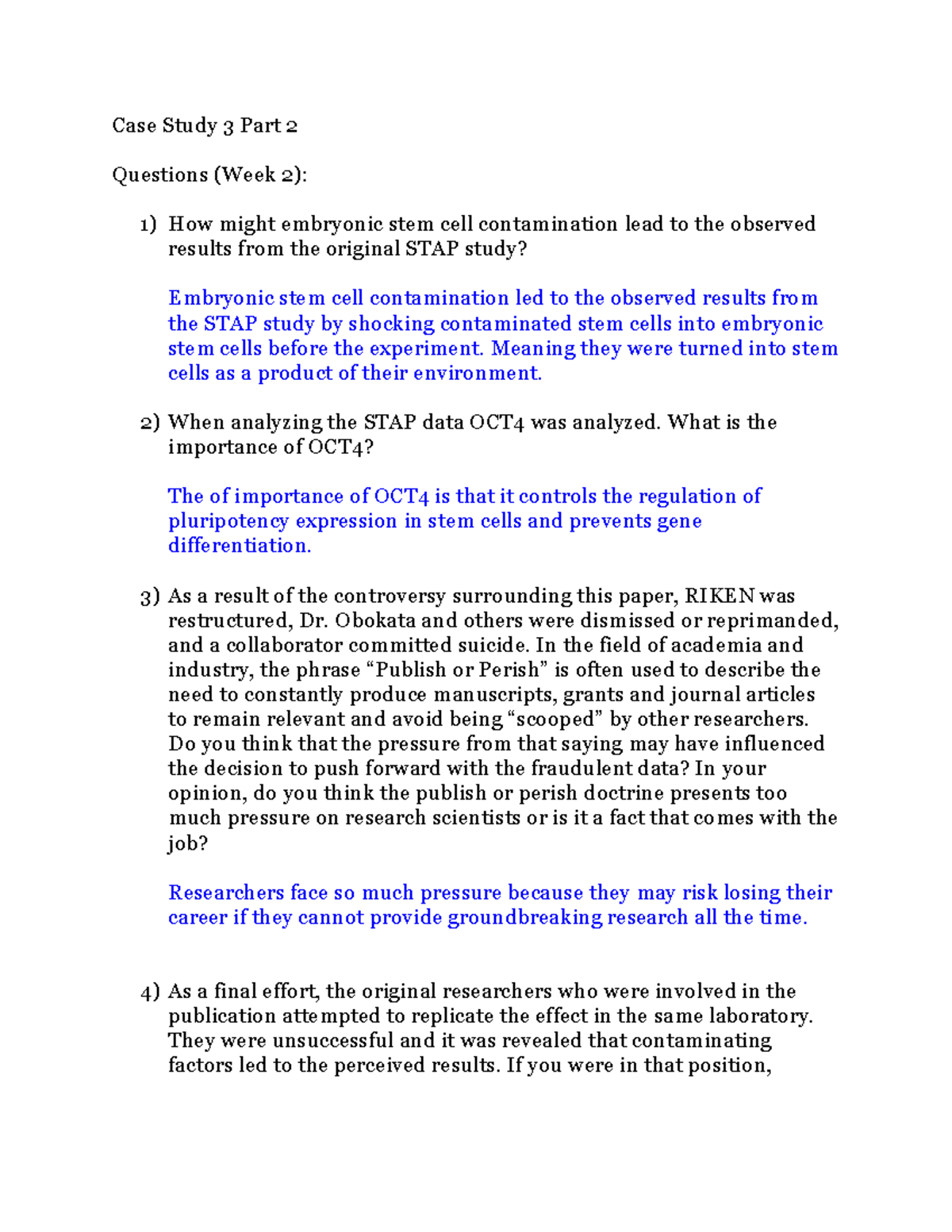 Case Study 3 Part 2 - discussion hw - Case Study 3 Part 2 Questions ...