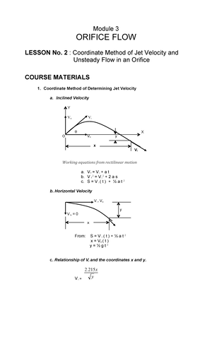 Module 3 sample problems - Module 3 ORIFICE FLOW LESSON 1 : Flow ...