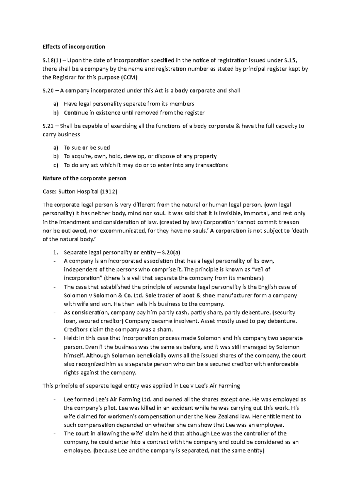 Chapter 4 - Effects of incorporation - Effects of incorporation S(1 ...
