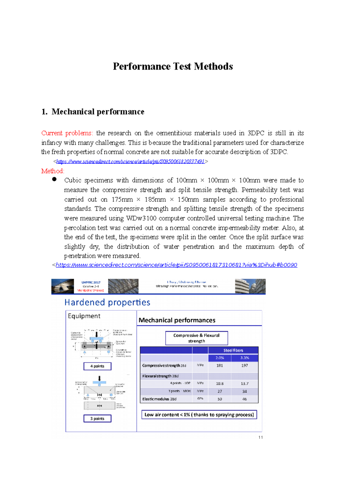 Performance Test Methods - Mechanical performance Current problems: the ...