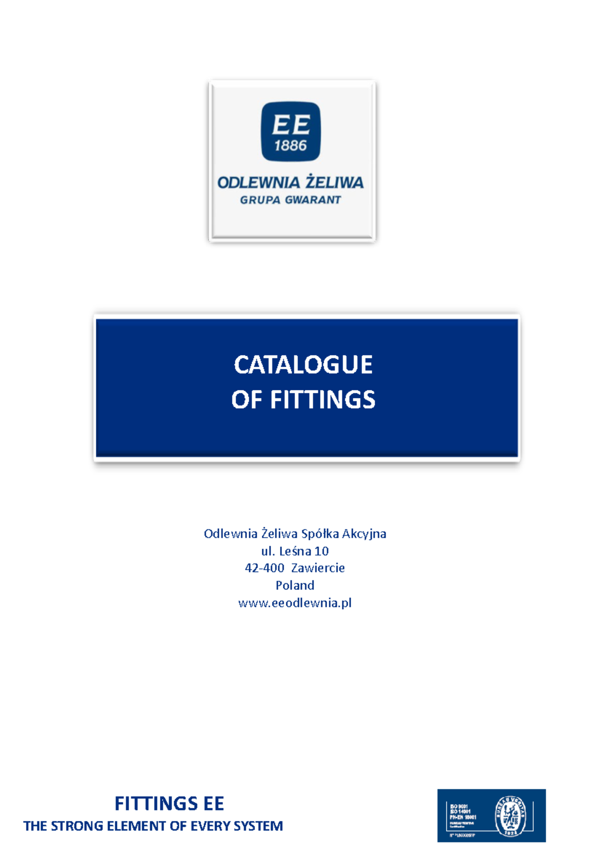 Catalogue-OF- Fittings - CATALOGUE OF FITTINGS OdleǁŶia Żeliǁa Spółka ...