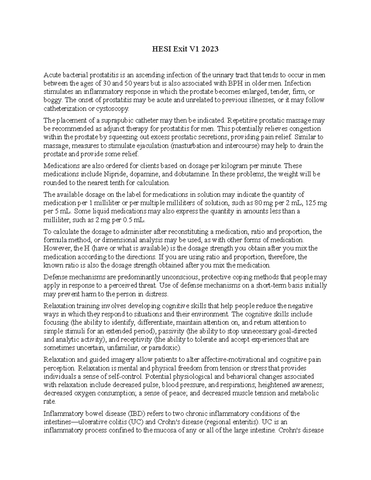 Hesi Exit V1 Remediation - HESI Exit V1 2023 Acute bacterial ...