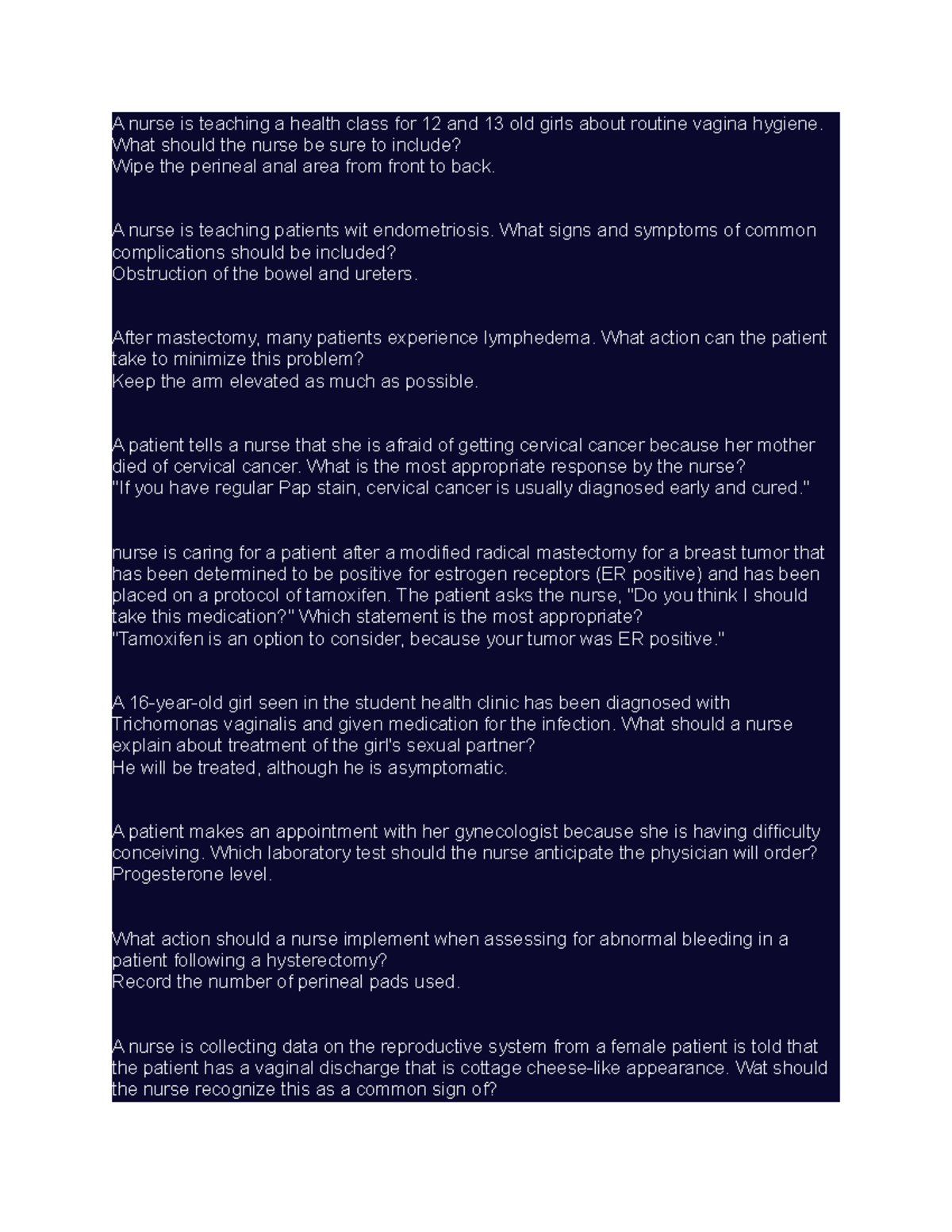 Quiz 1 quzilet - STI quiz notes. unitek college. vn - A nurse is ...