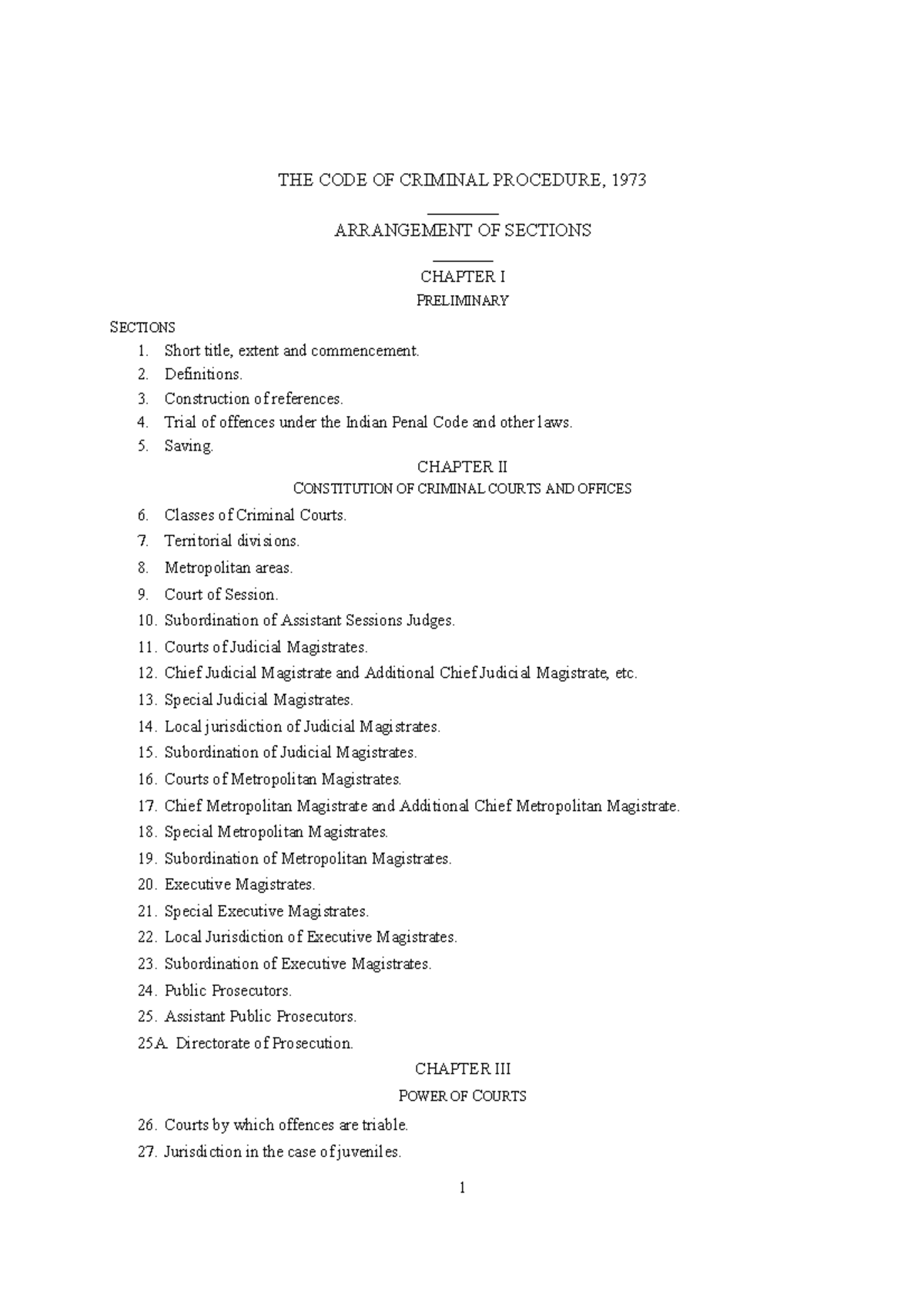 Cr PC Bare Act - Bare Act - THE CODE OF CRIMINAL PROCEDURE, 1973 ...