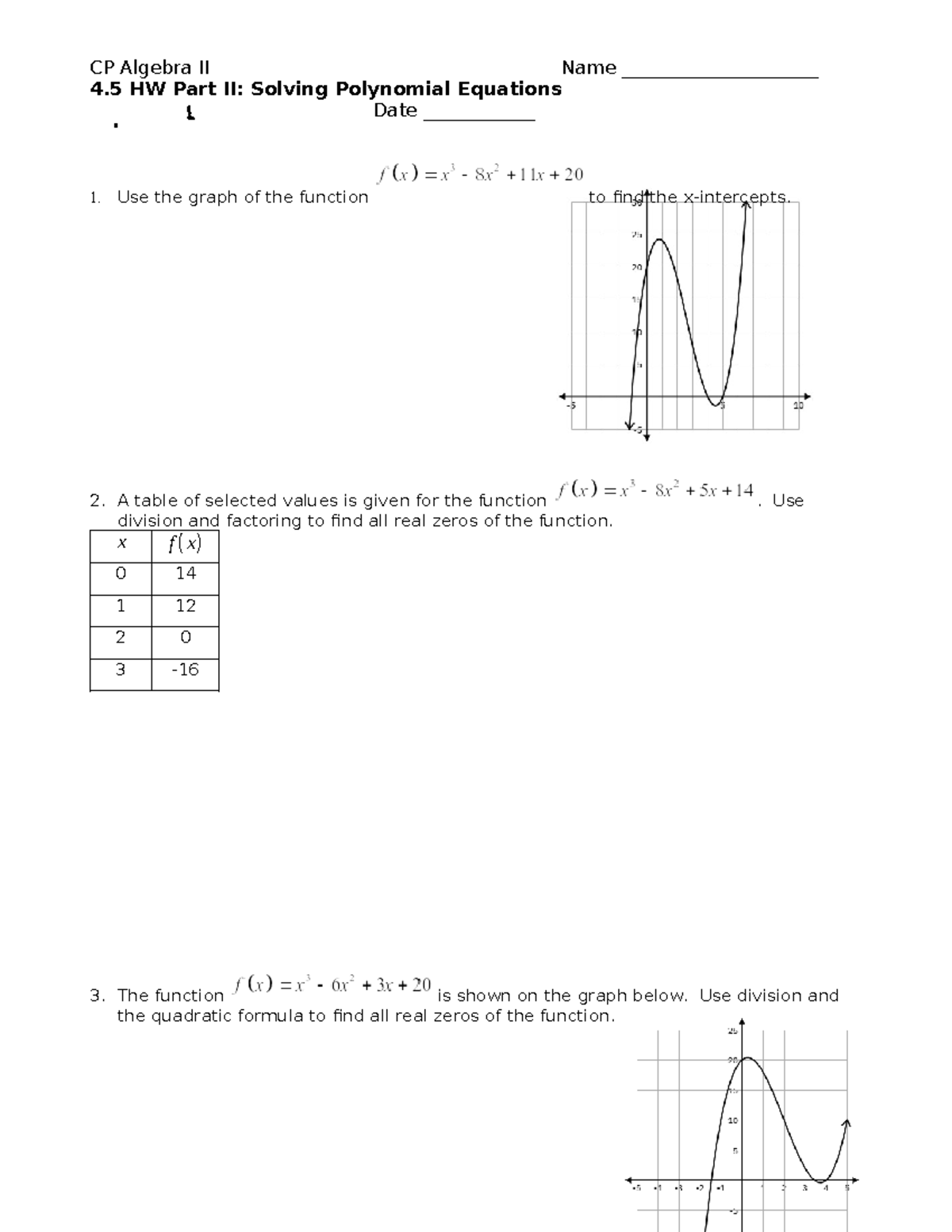4.5 Day 2 Homework - hss - CP Algebra II Name _____________________ 4 ...