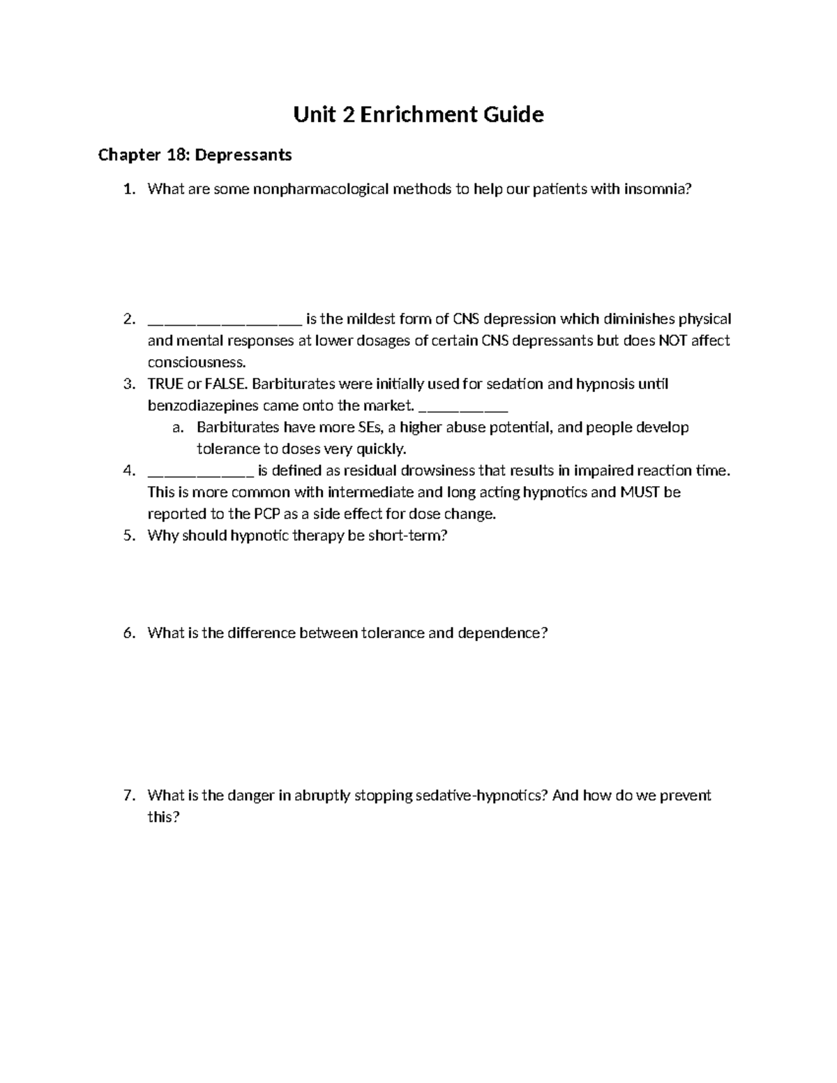 Unit 2 Enrichment Guide (1) - Unit 2 Enrichment Guide Chapter 18 ...