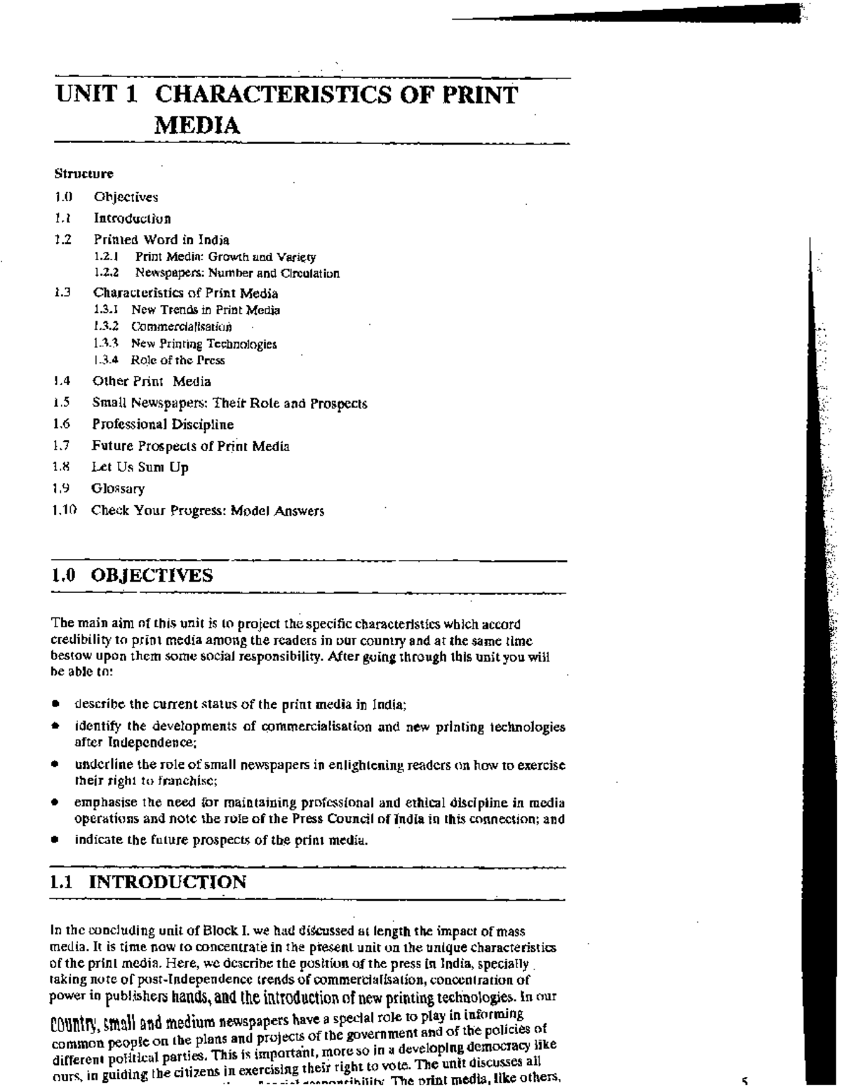 Unit-1 - Unit-1 Descriptive notes - UNIT 1 CHARACTERISTICS OF PRINT ...