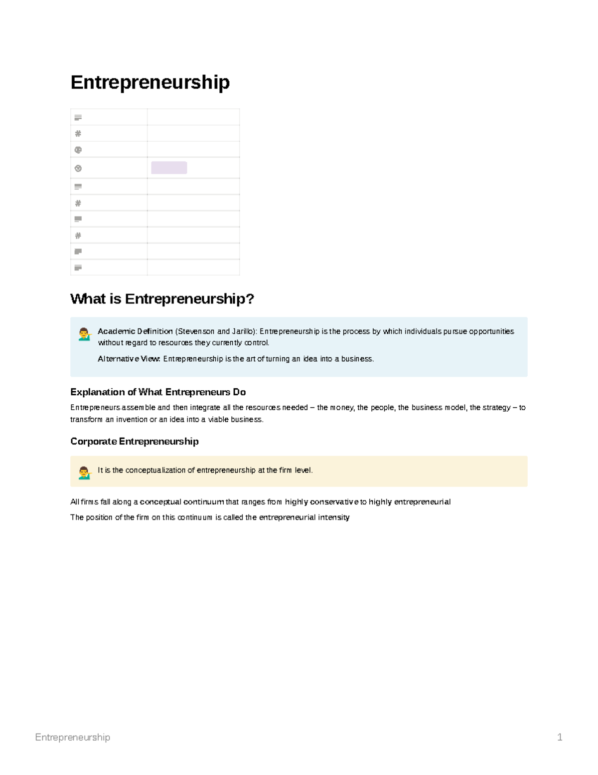 Entrepreneurship Notes - Entrepreneurship What is Entrepreneurship ...