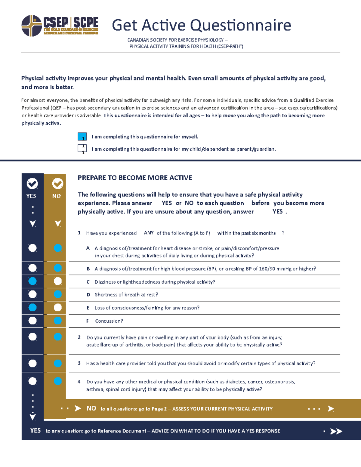 Get Active Questionnaire - Get Active Questionnaire CANADIAN SOCIETY ...