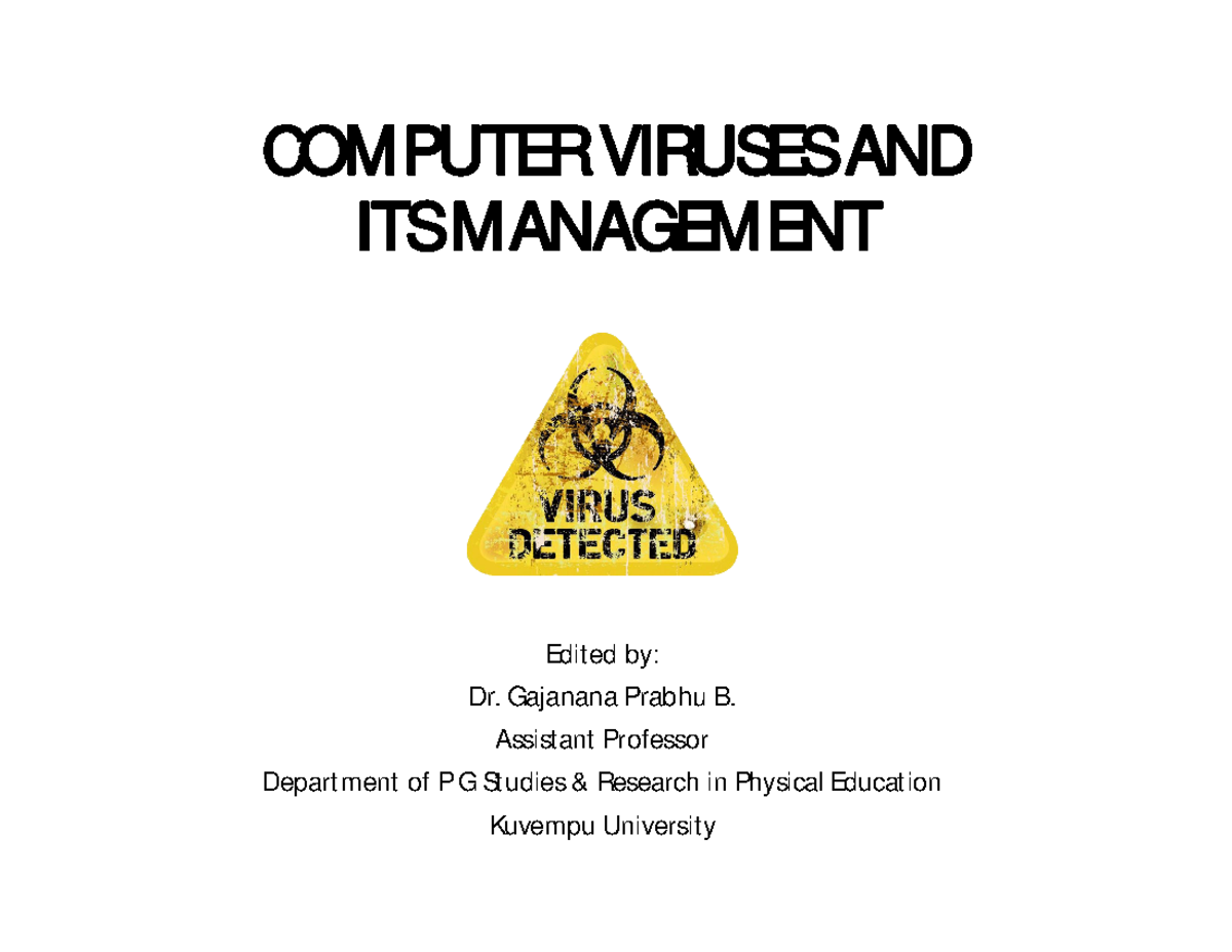 468517-04-2020Virus and its management - COM PUTER VIRUSES AND ITS M ...