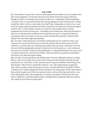 D001 Task 1 Revision - Functional Behavior Assessment and Behavioral ...