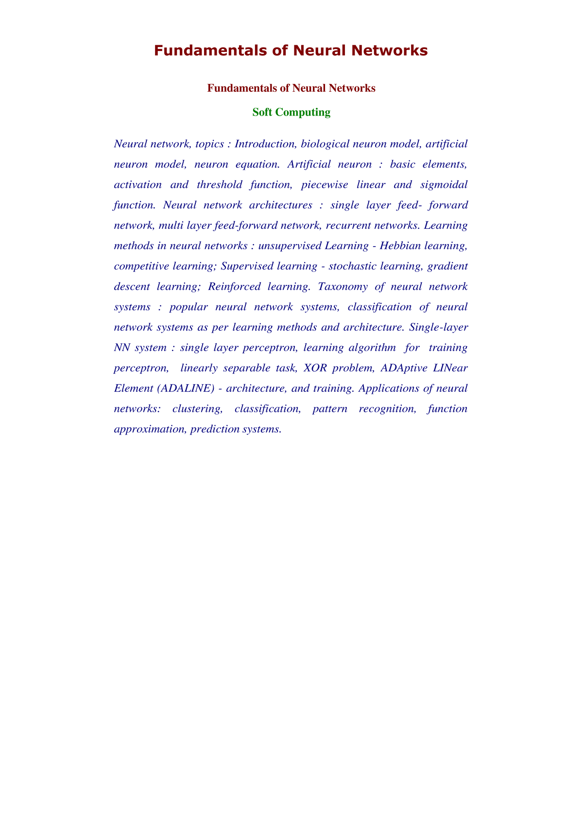 Soft computing - This is the study material for computer and ...