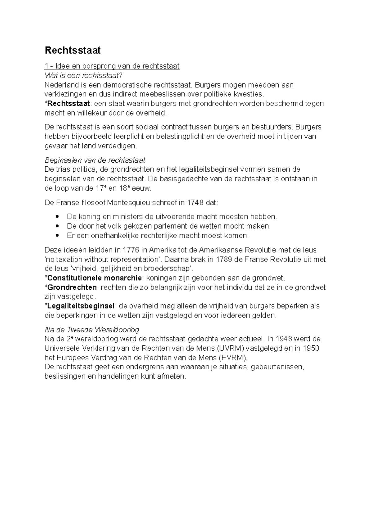 Thema's maatschappijleer 5VWO: Rechtsstaat - Rechtsstaat 1 - Idee en ...