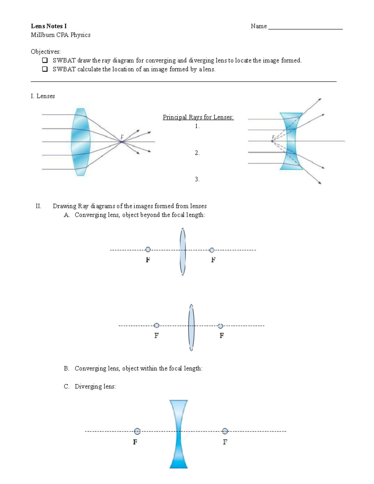 9.11 - Lenses I - Lens Notes I Name ______________________ Millburn CPA ...