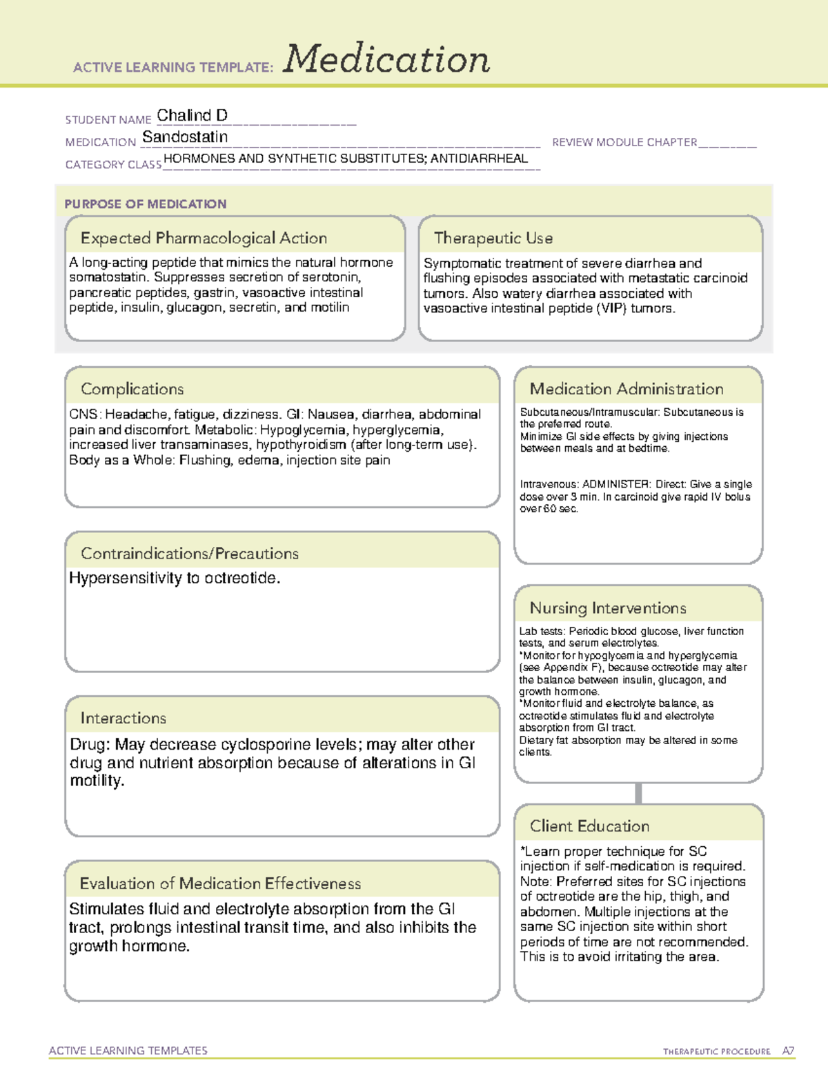 Sandostatin- Growth Hormone Inhibitor - ACTIVE LEARNING TEMPLATES ...