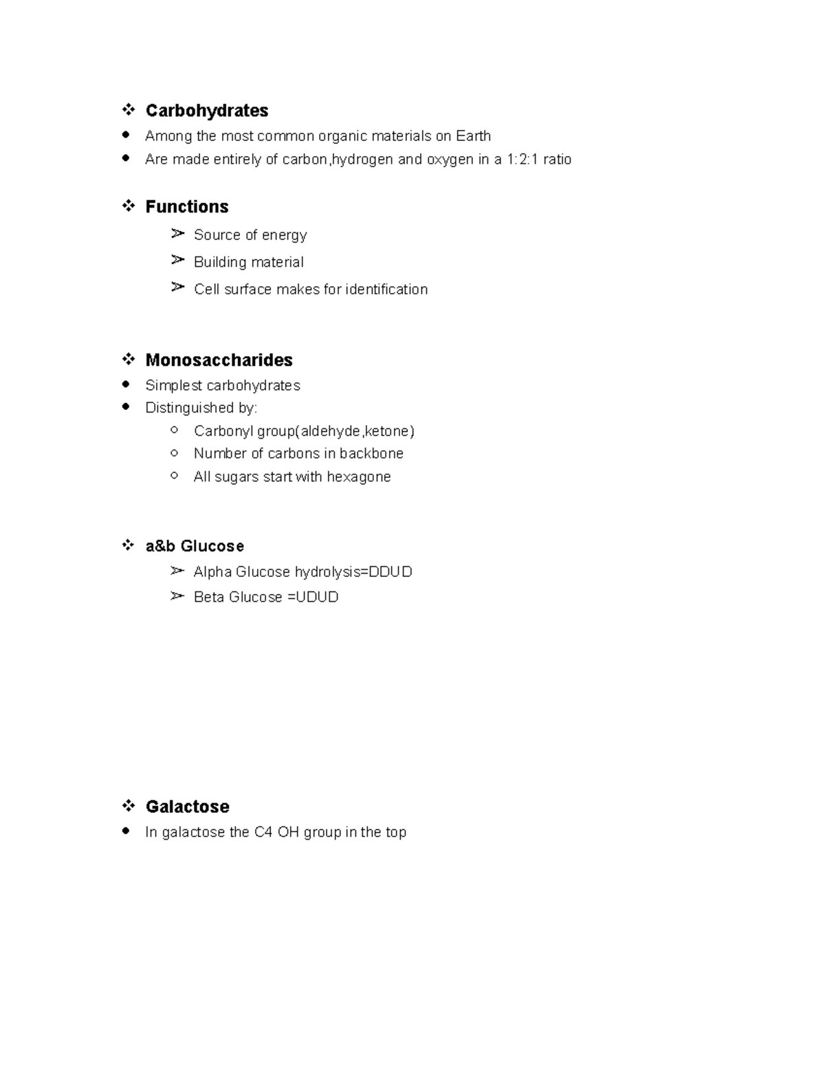 Grade 12 Bio Carbohydrates - w Carbohydrates ï Among the most common ...