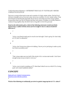 Conflict Resolution Milestone- 3 - "Do either of you have any ...