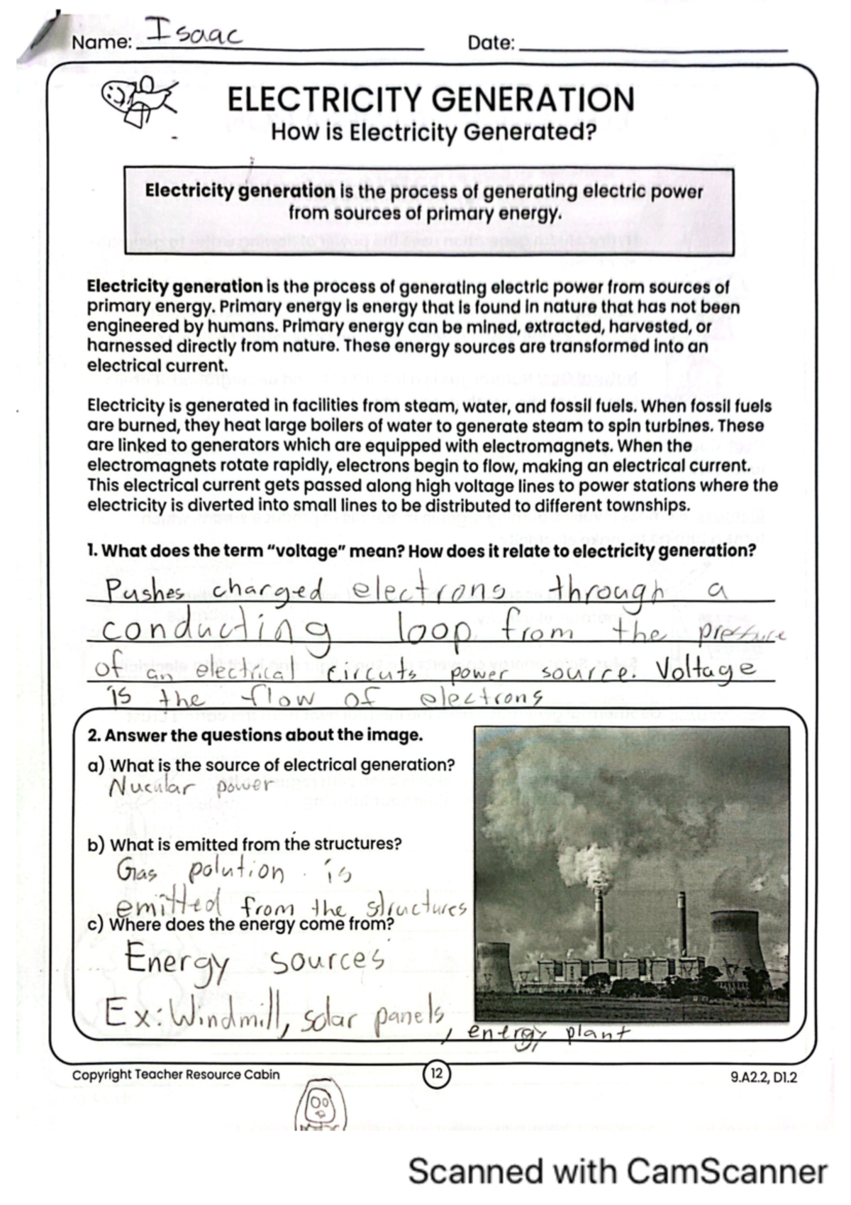 Electricity generation - SCILIVSY 20 - Studocu