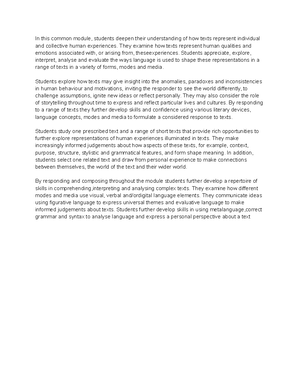 Mod C rubric - In this module, students strengthen and extend their ...