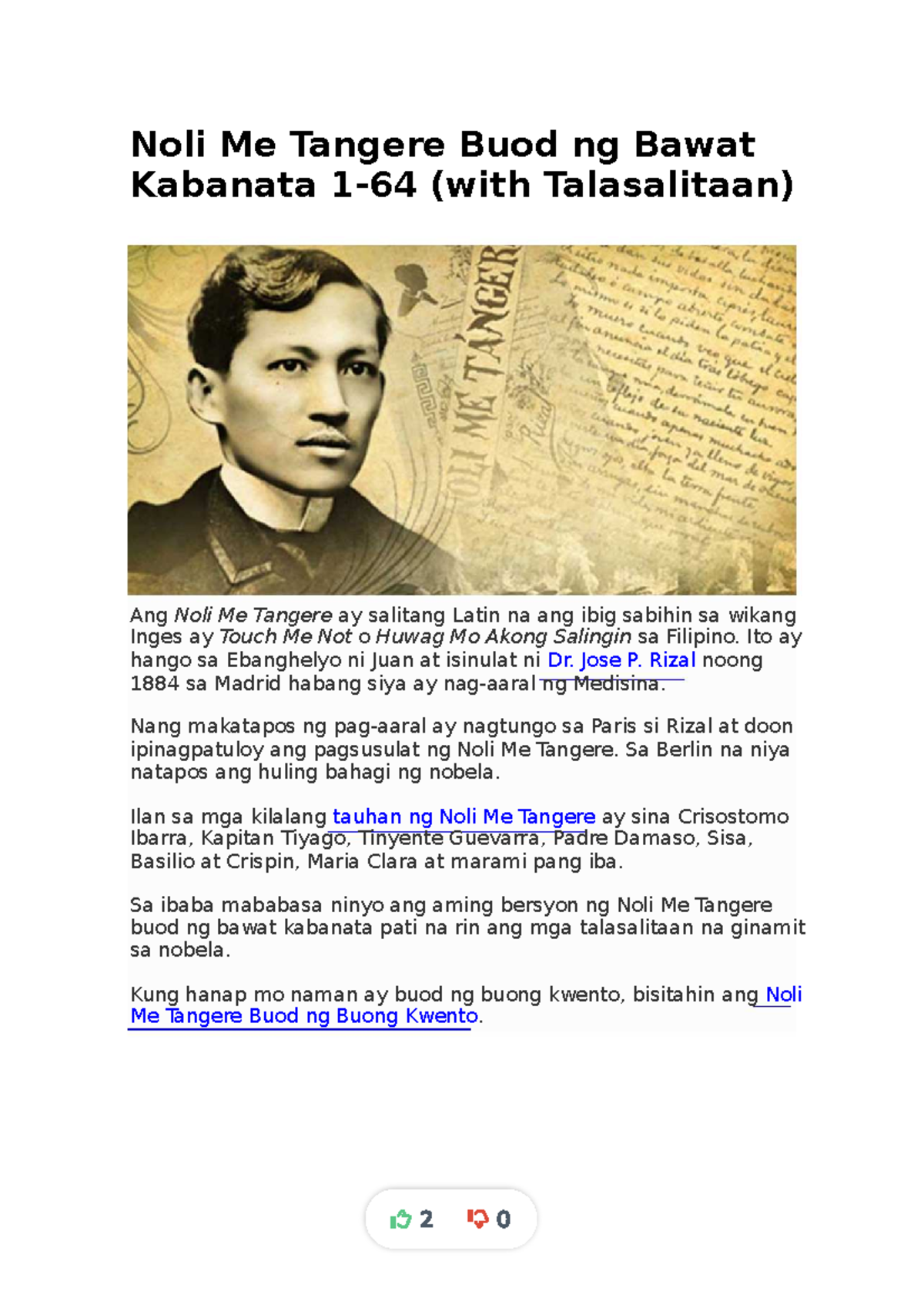 Noli-me-tangere-kabanata-1-64 compress - Noli Me Tangere Buod ng Bawat Kabanata 1-64 (with - Studocu