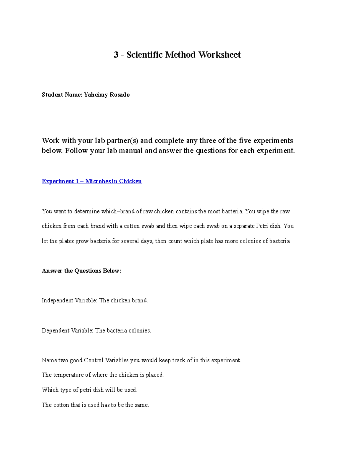 3 - Scientific Method Worksheet - 3 - Scientific Method Worksheet ...