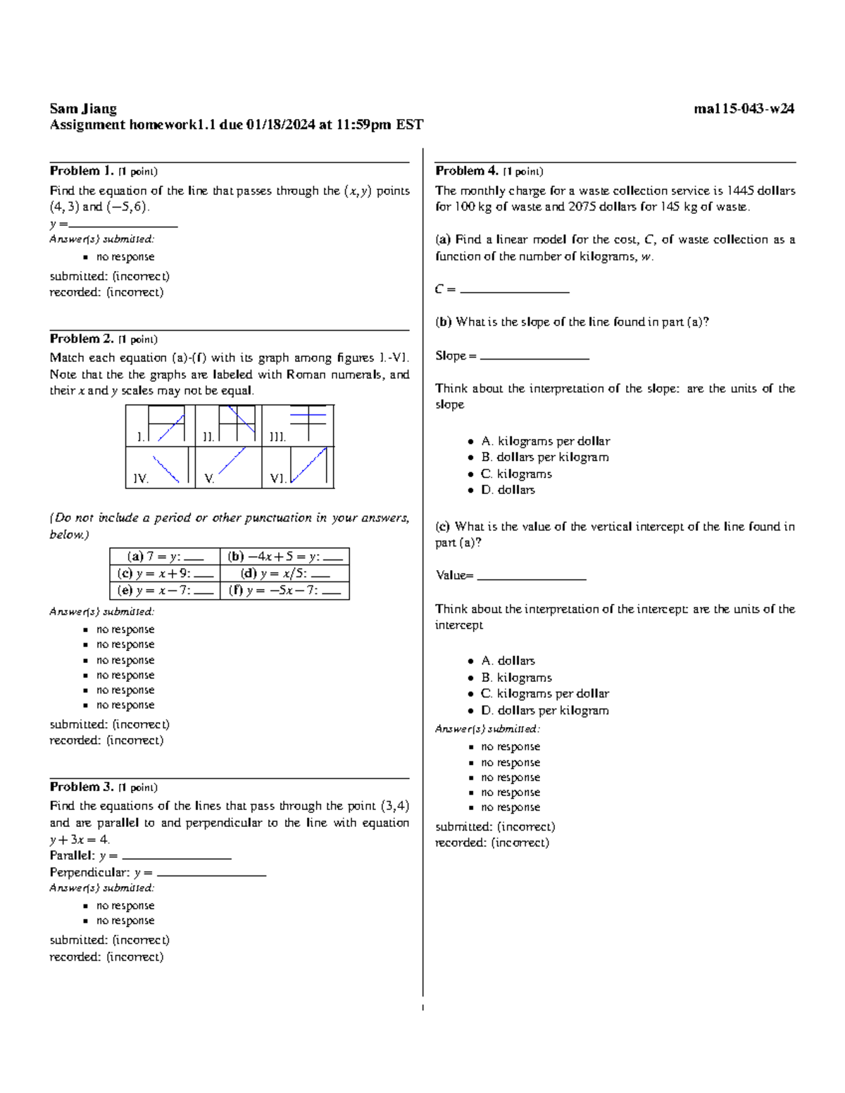 HW1 - Sam Jiang ma115-043-w Assignment homework1 due 01/18/2024 at 11 ...
