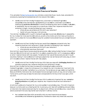 PSY 328 Module Three Activity Template - PSY 328 Module Three Activity ...