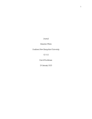 CJ 406 5-2 Project one - Coursework - 5-2 Project One by: Brandon White ...