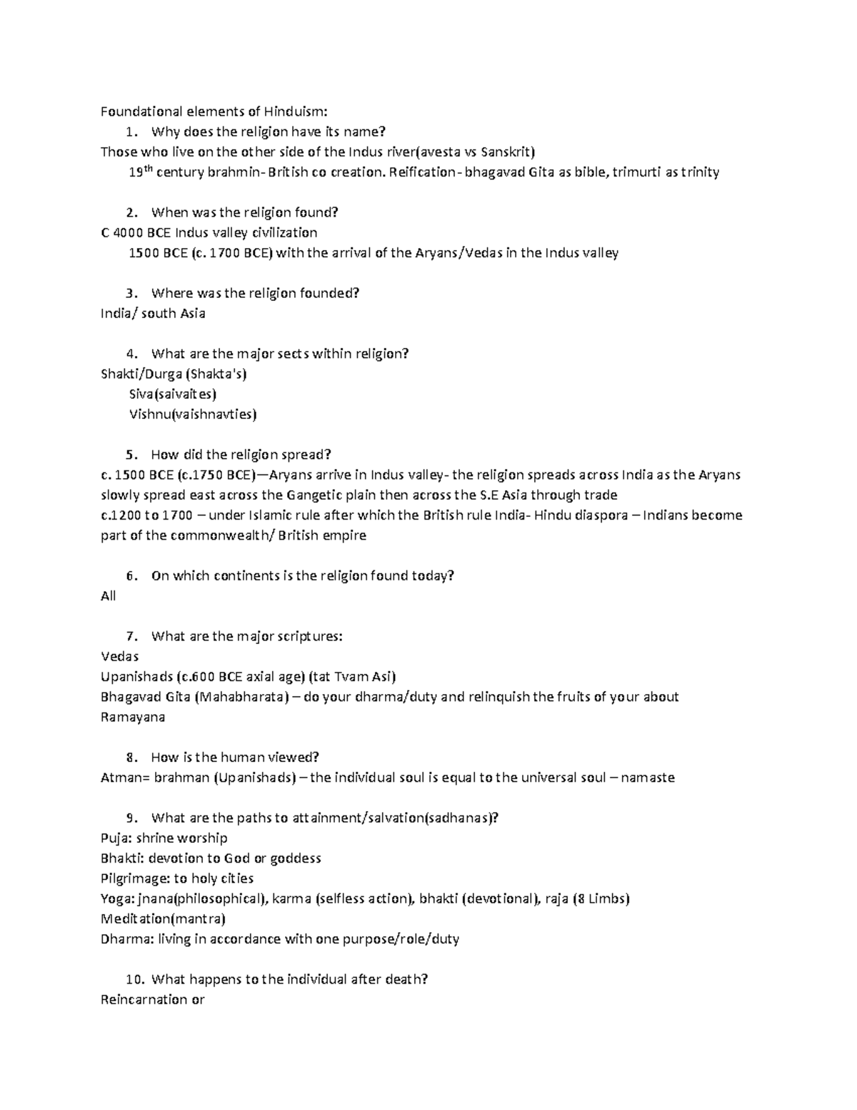 Hinduism - Foundational elements of Hinduism: 1. Why does the religion ...