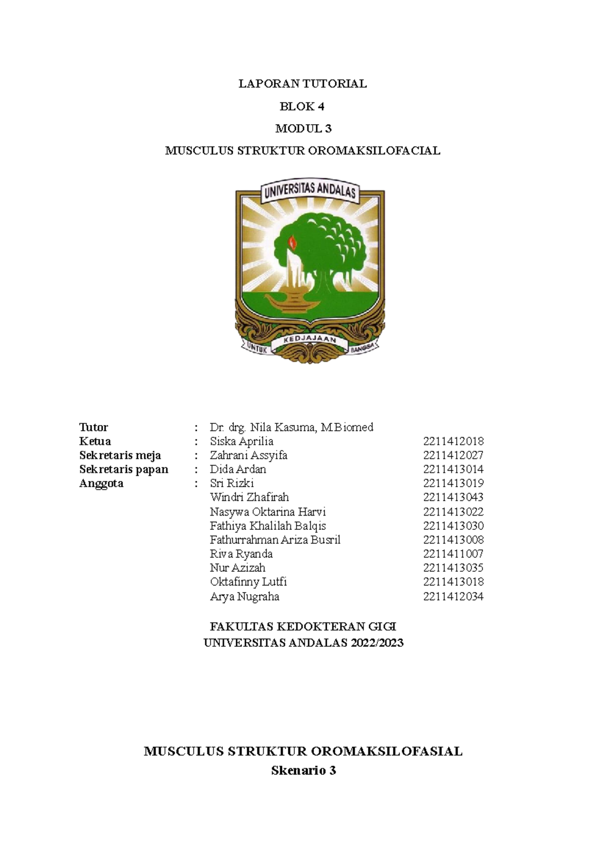Laporan Tutorial modul 3 blok 5 - LAPORAN TUTORIAL MUSCULUS STRUKTUR ...