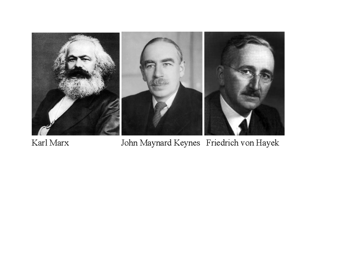 3 Different Theorists - SOC 0432 - Karl Marx John Maynard Keynes ...