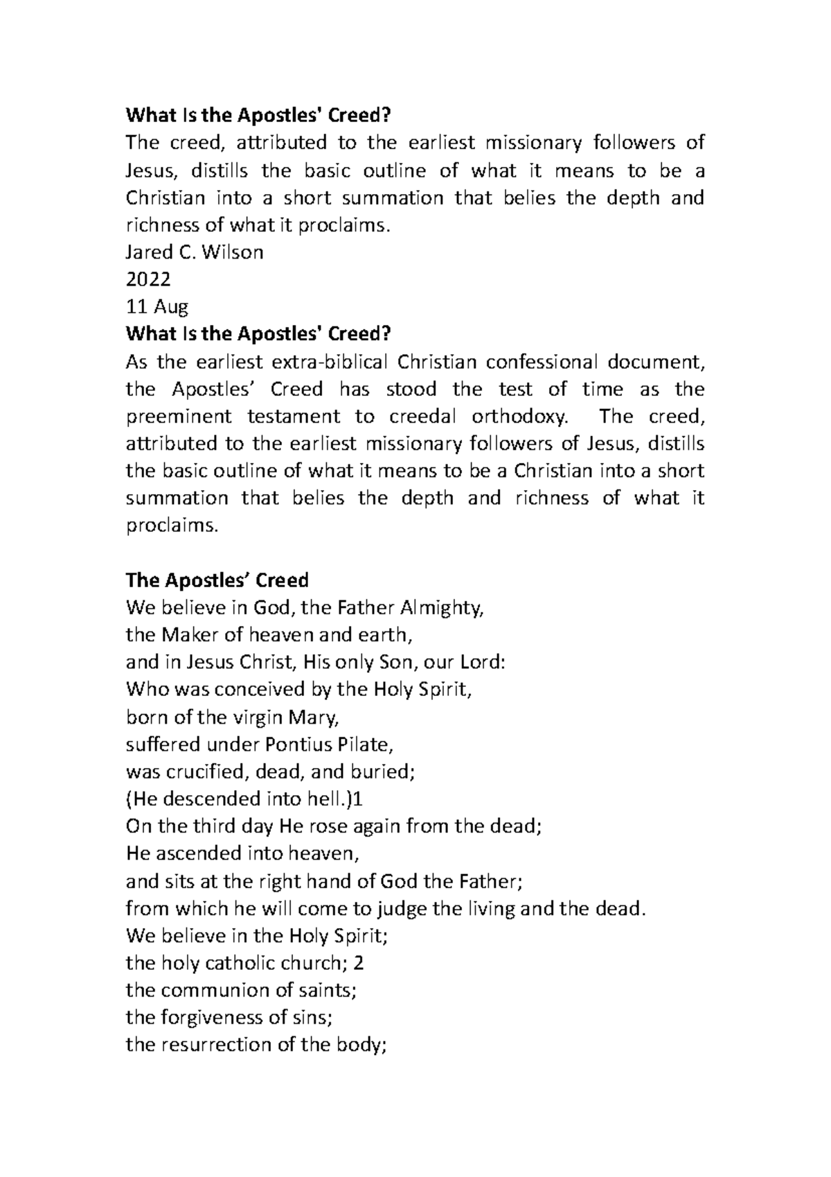 Apostles-creed-3 - apostles creed - What Is the Apostles' Creed? The ...